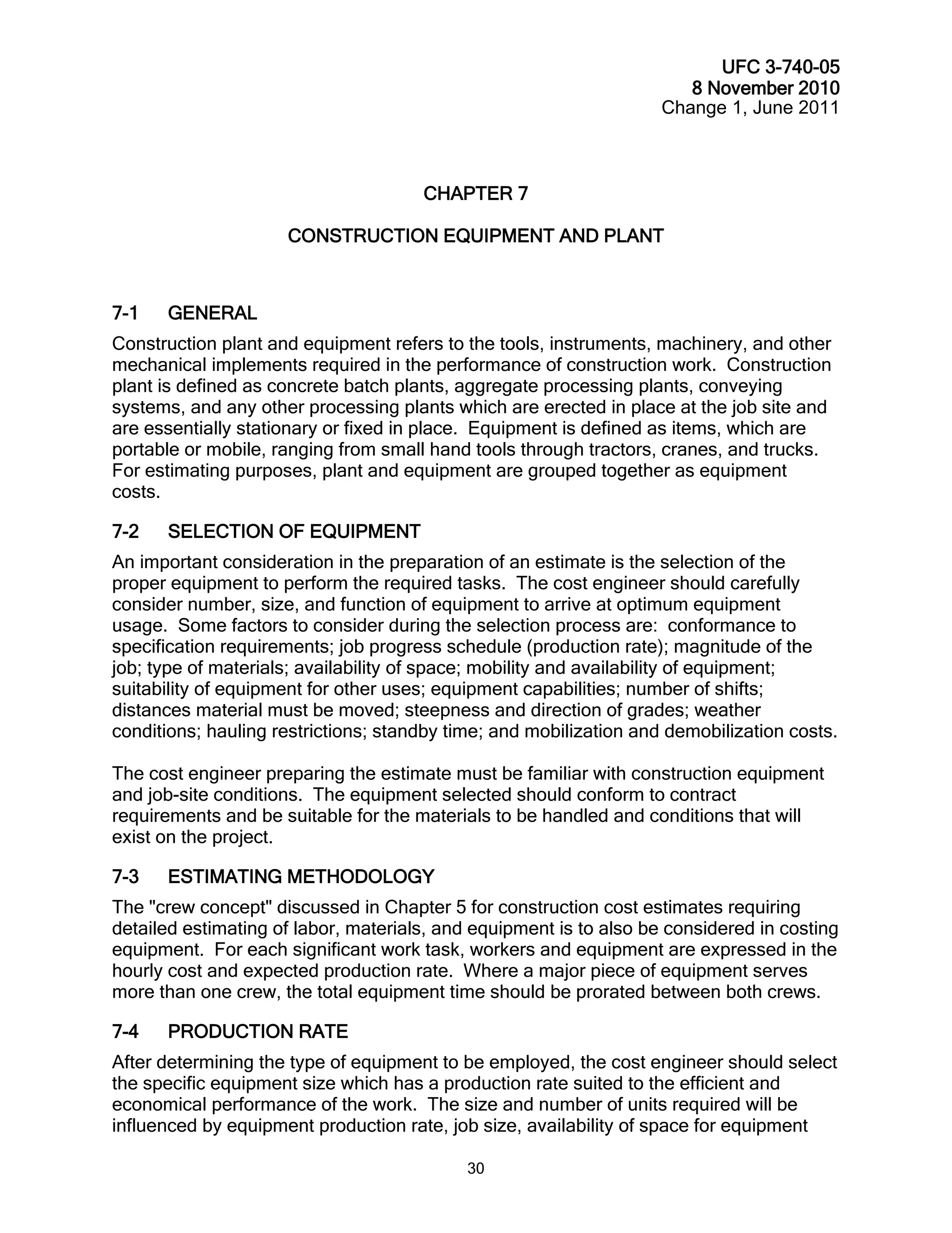 Ufc 3 740-05 handbook construction cost estimating, with change 1 | PDF
