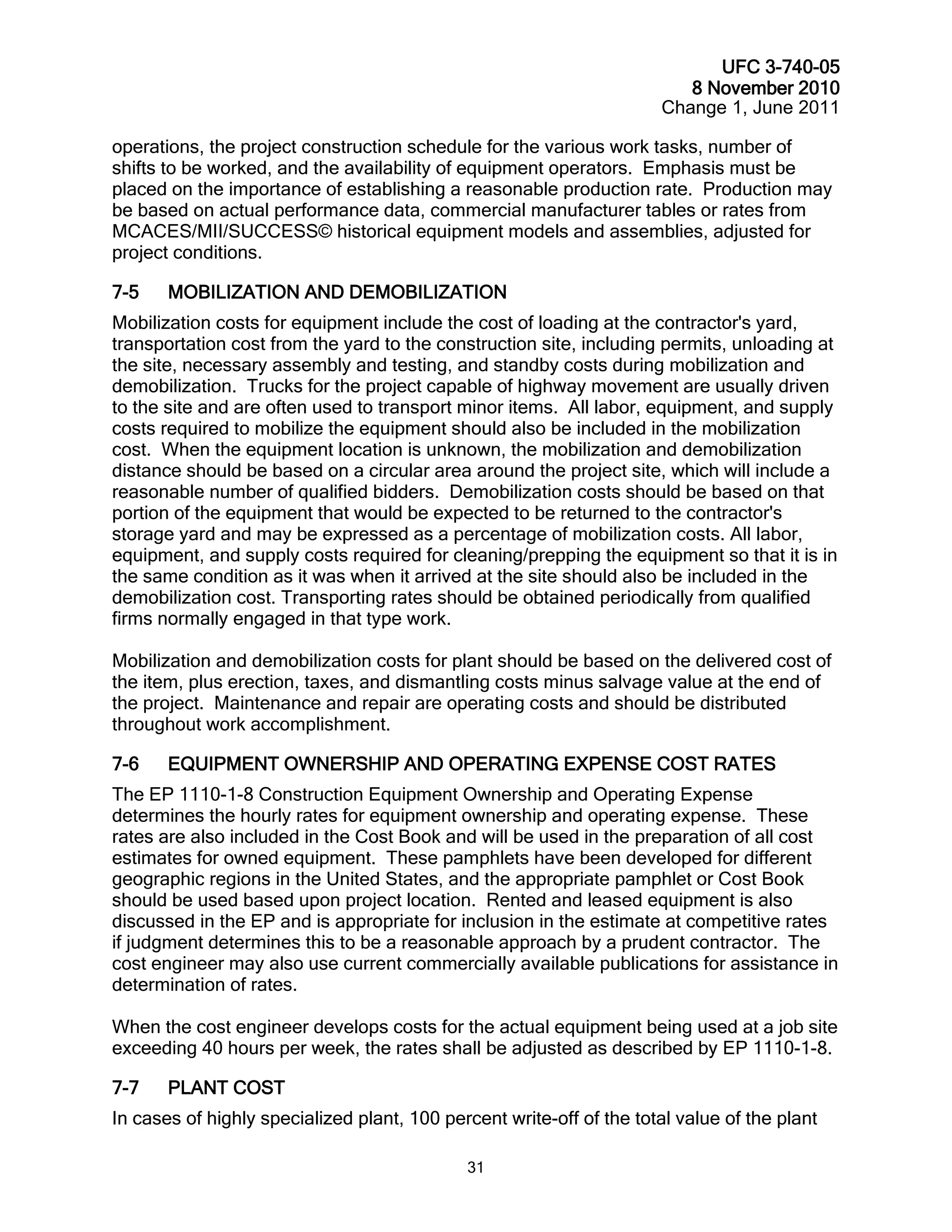 Ufc 3 740-05 handbook construction cost estimating, with change 1 | PDF