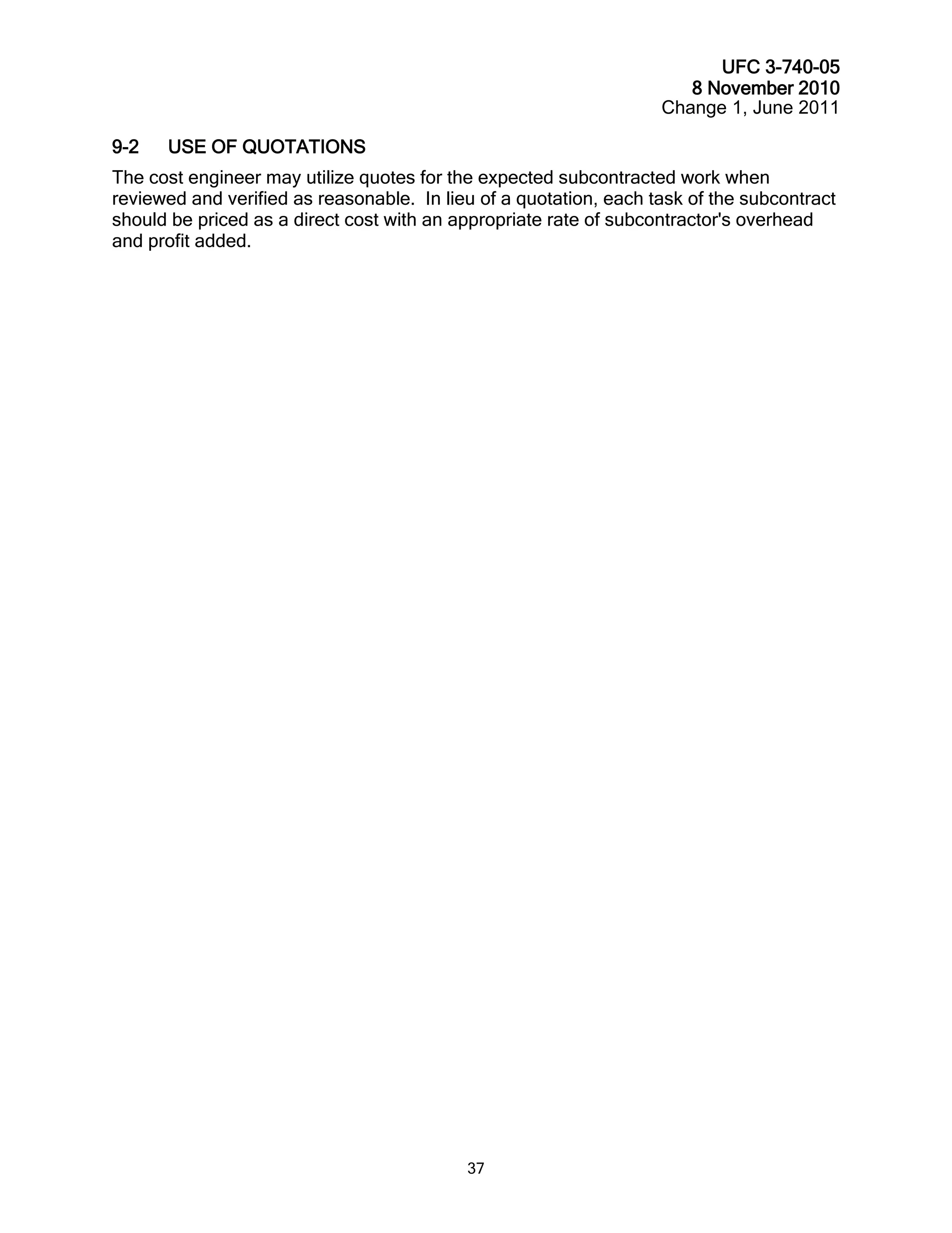 Ufc 3 740-05 handbook construction cost estimating, with change 1 | PDF