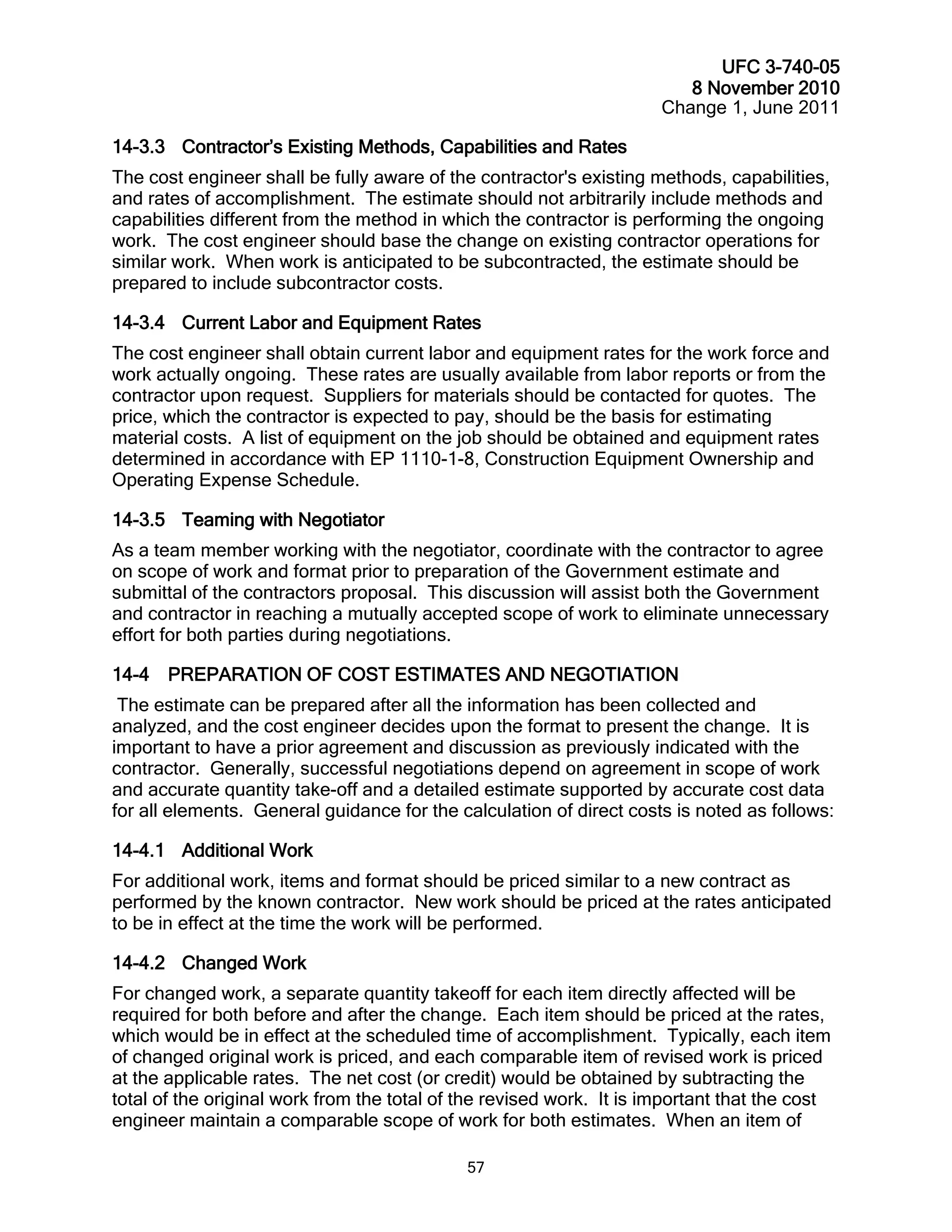 Ufc 3 740-05 handbook construction cost estimating, with change 1 | PDF
