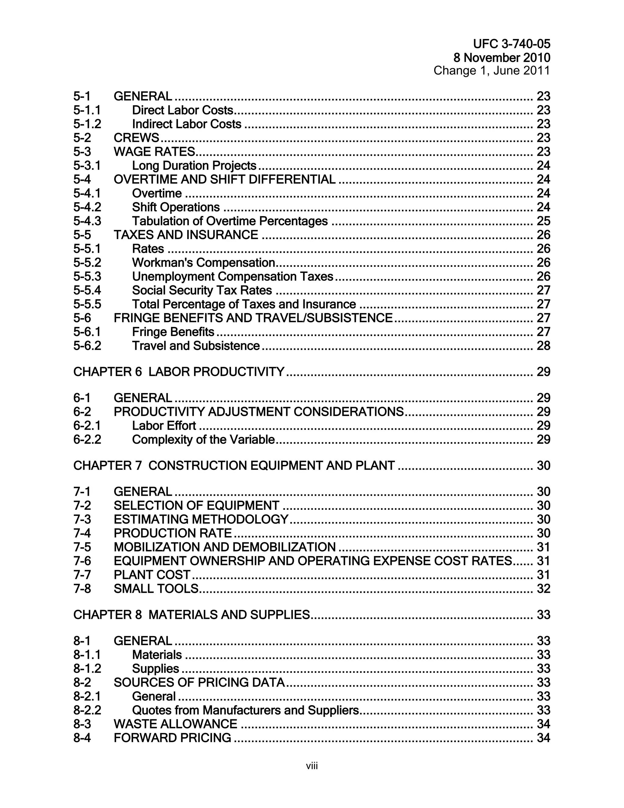 Ufc 3 740-05 handbook construction cost estimating, with change 1 | PDF