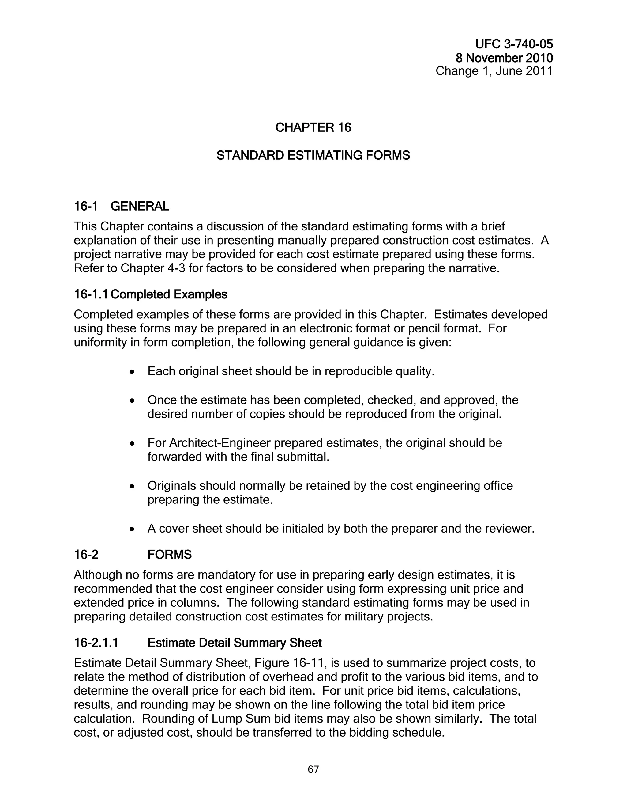 Ufc 3 740-05 handbook construction cost estimating, with change 1 | PDF