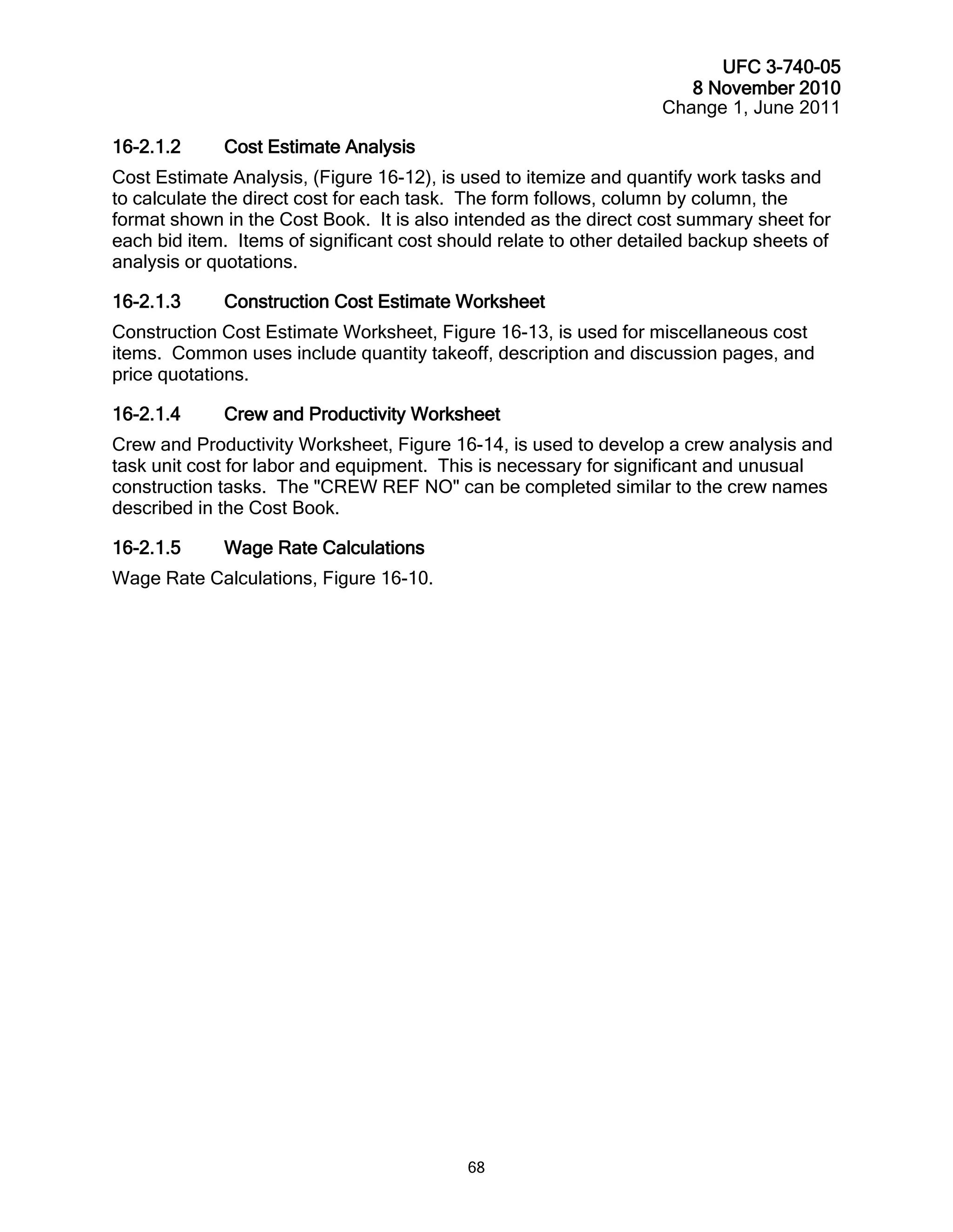 Ufc 3 740-05 handbook construction cost estimating, with change 1 | PDF