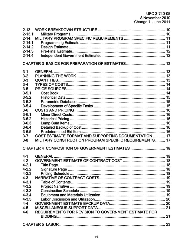 Ufc 3 740-05 handbook construction cost estimating, with change 1 | PDF ...