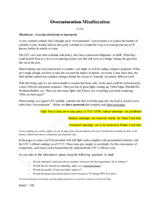 oversaturation or misallocation?