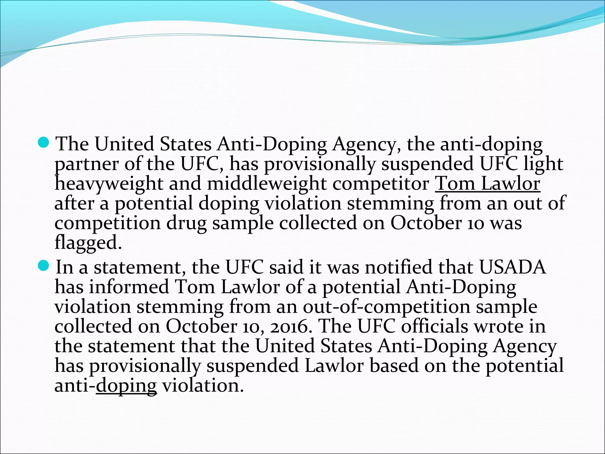 UFC Veteran Flagged For Potential Doping Violation | PPT