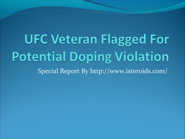 UFC Veteran Flagged For Potential Doping Violation | PPT
