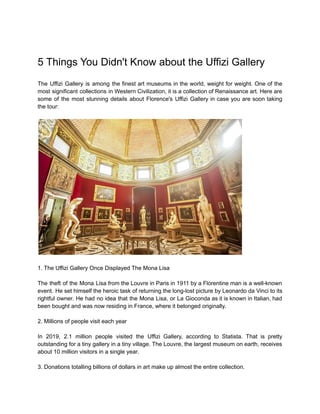 Uffizi Gallery Tour pdf | PDF
