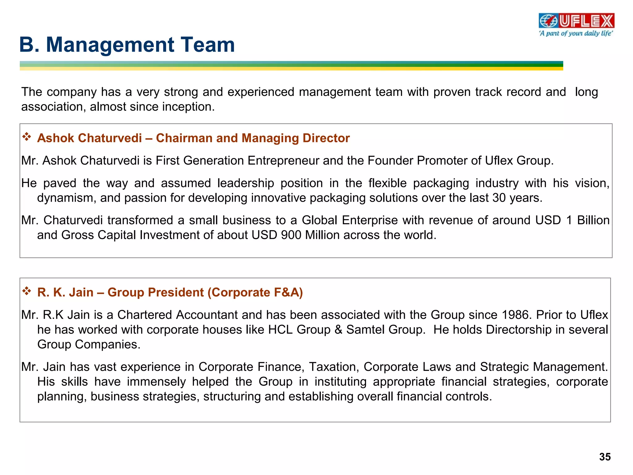 Uflex Corporate Profile | PPT