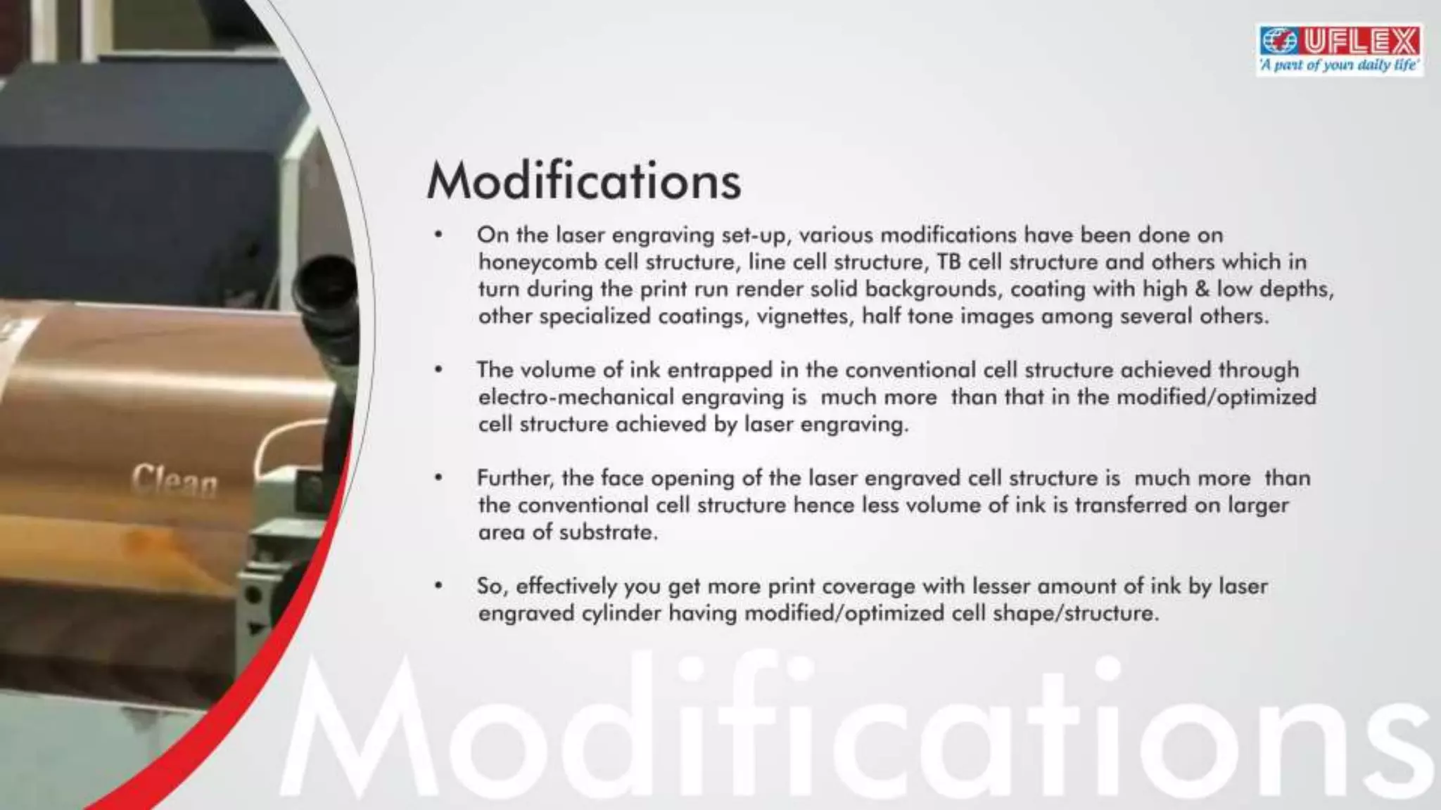 UFLEX ACHIEVES LOW INK GSM BY MODIFYING AND OPTIMIZING ROTOGRAVURE CELL ...