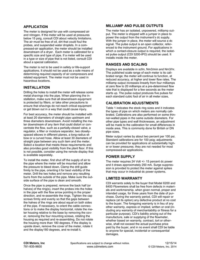 Thermal Dispersion Flow Measurement Device | PDF