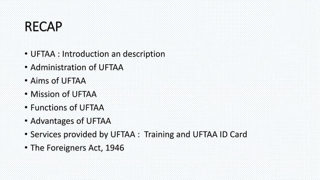 UFTAA | PPTX | Travel