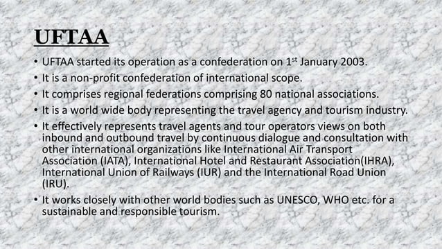 UFTAA | PPTX | Travel