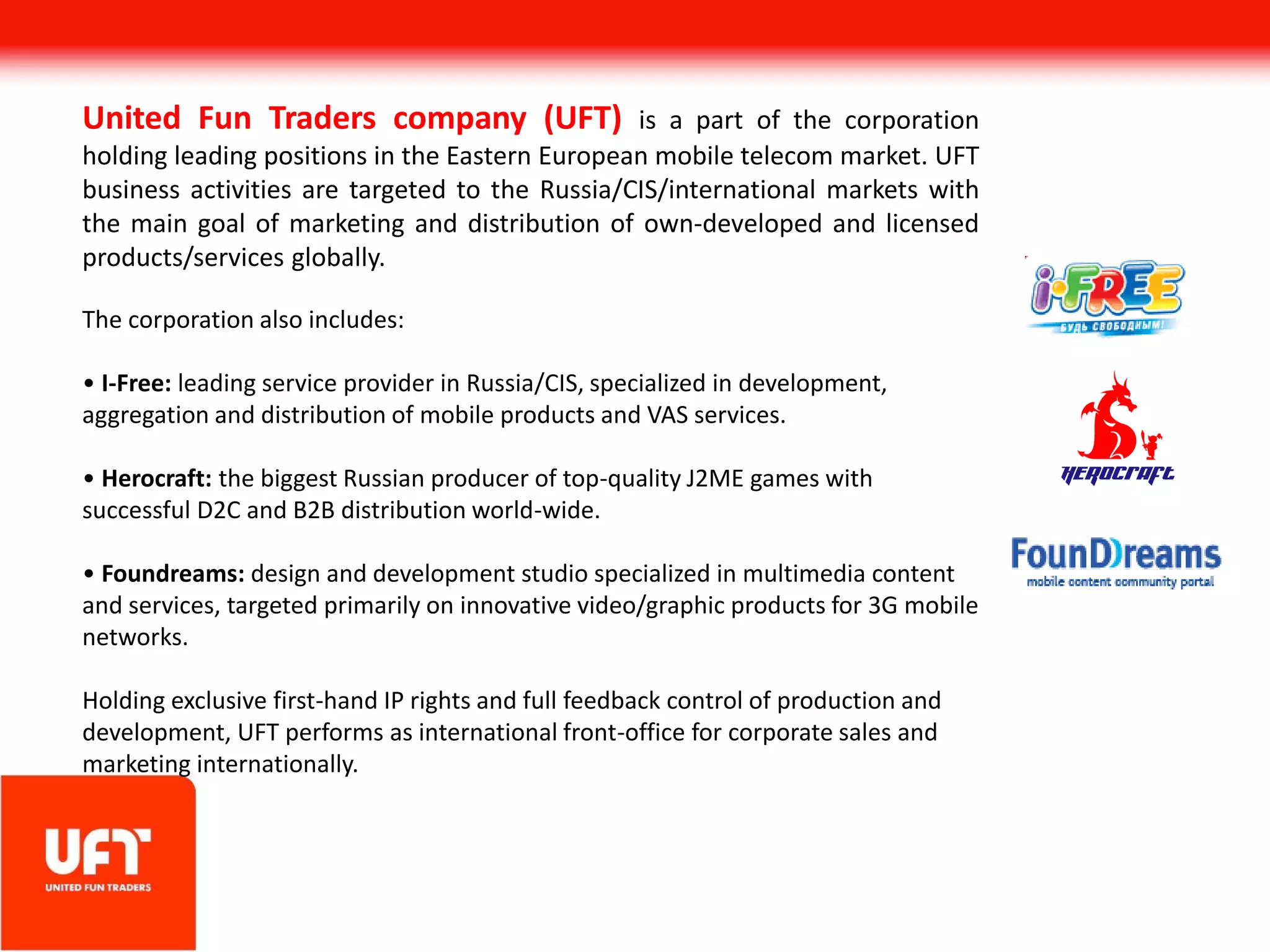 UFT company presentation | PPT