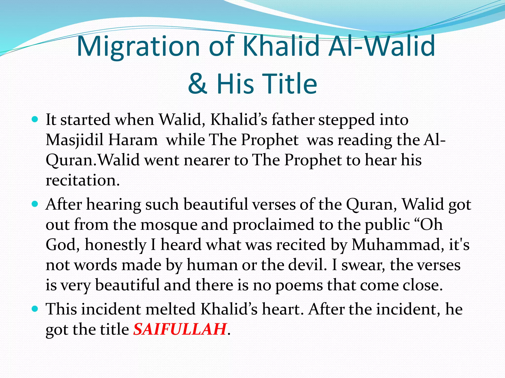 Famous Personality - Khalid Al-Walid | PPTX