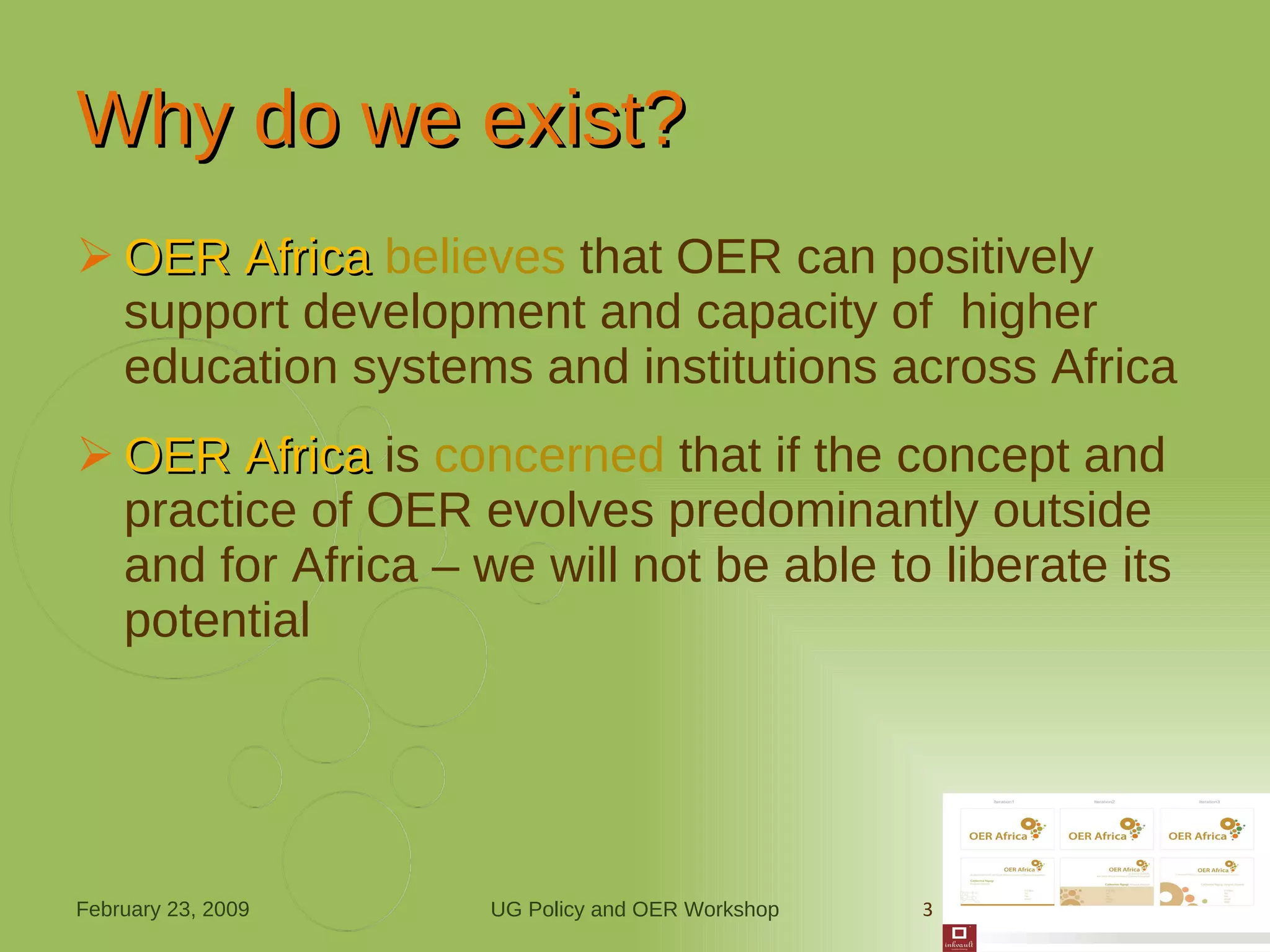 Introducing OER Africa and OER Licensing | PPT