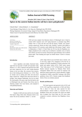 Spice quality & Polyphenol in East India higher | PDF