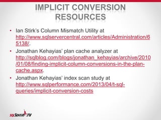 Ten query tuning techniques every SQL Server programmer should know | PPTX