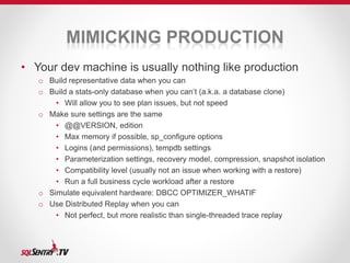 Ten query tuning techniques every SQL Server programmer should know | PPTX