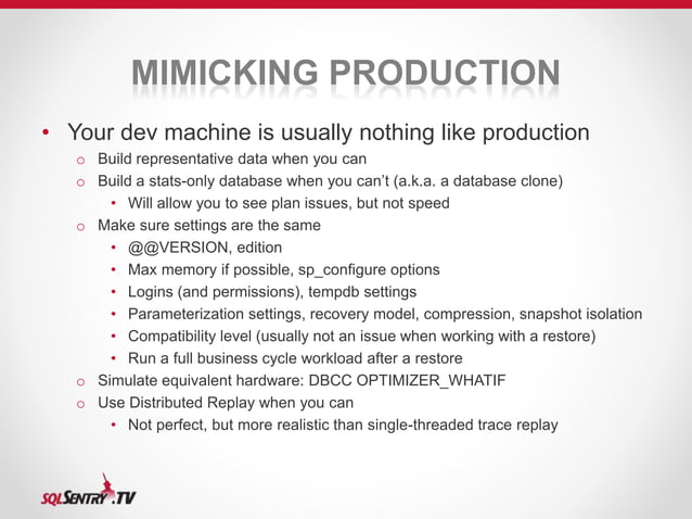 Ten query tuning techniques every SQL Server programmer should know | PPTX
