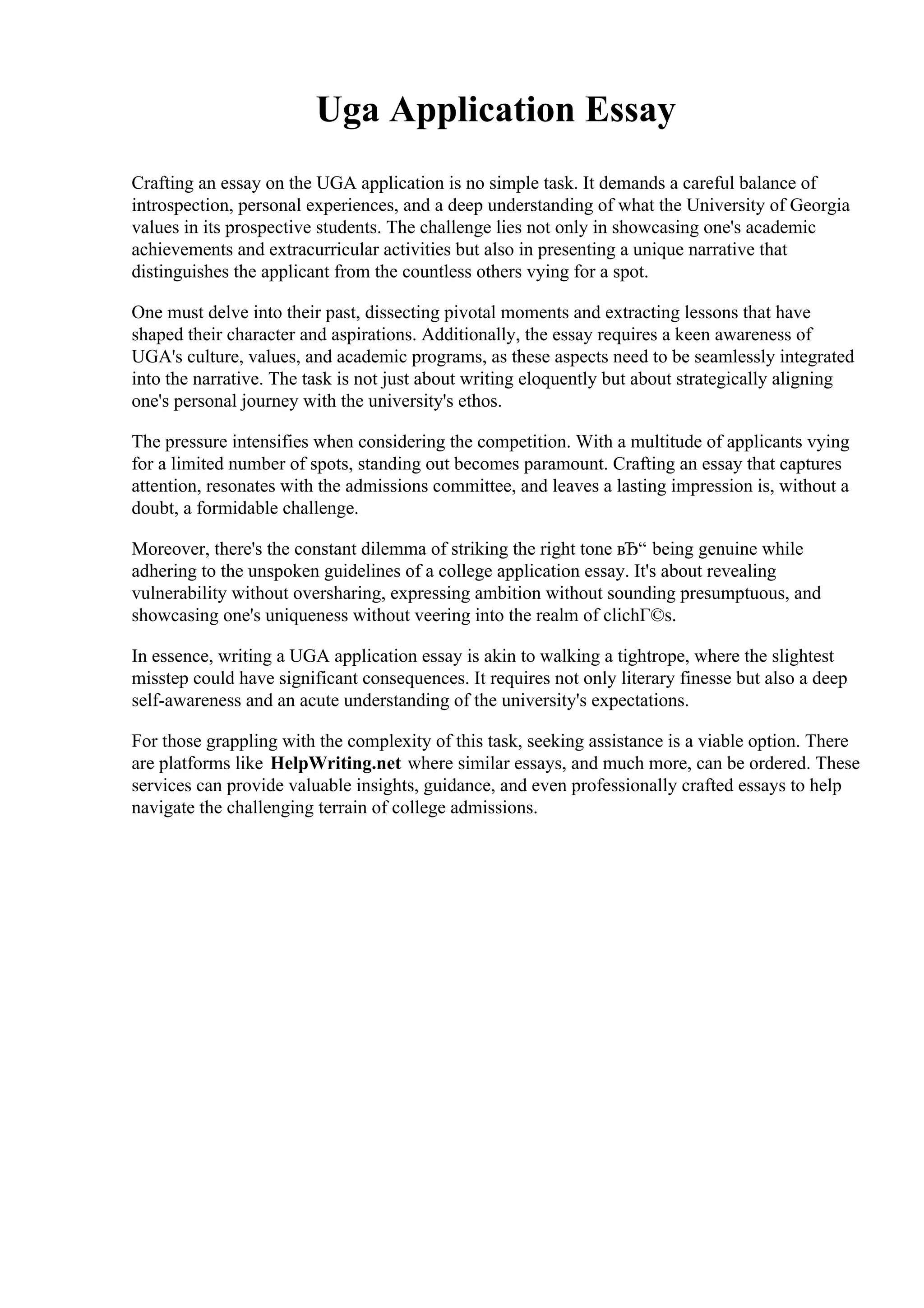 Uga Application Essay.pdf | Education