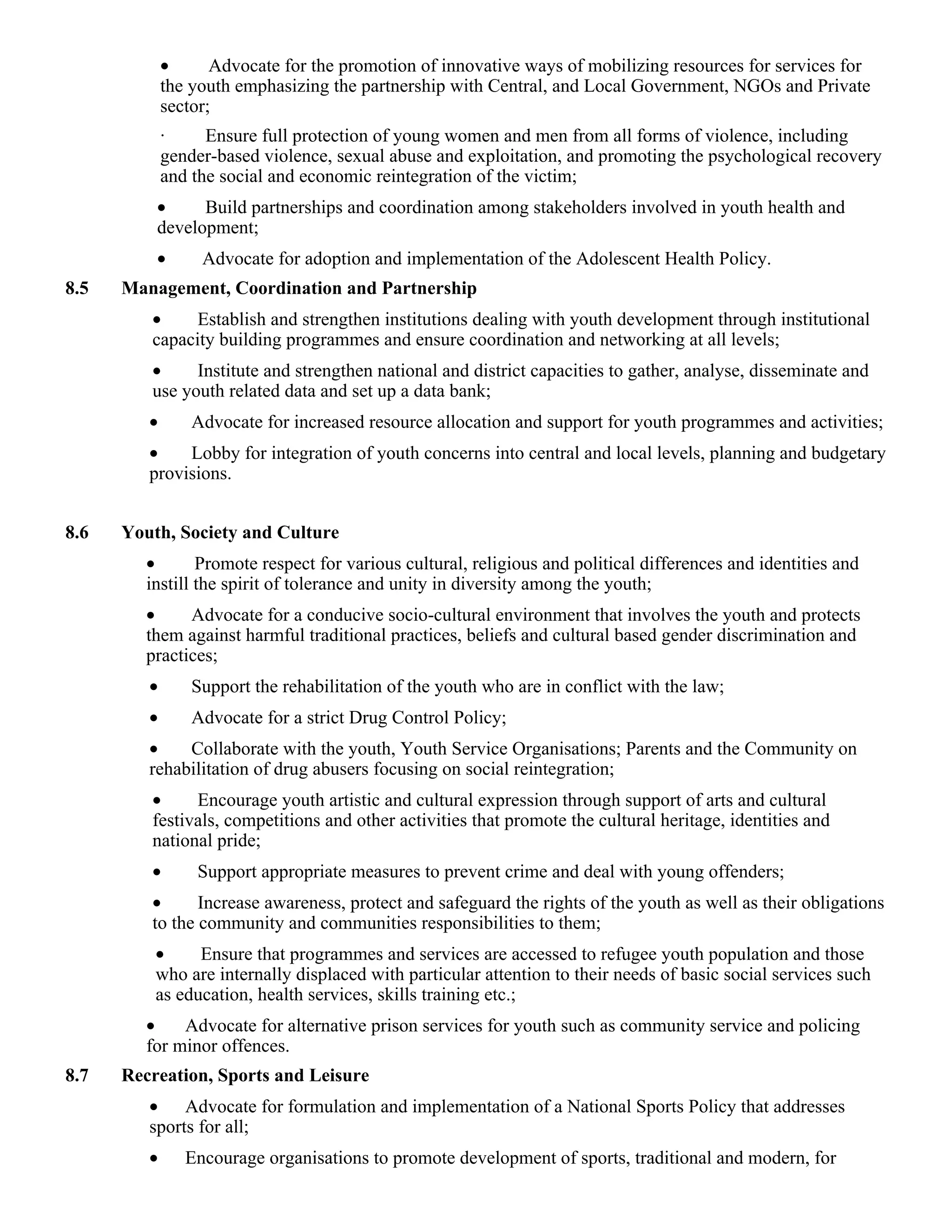 Uganda 2001 national_youth_policy | PDF