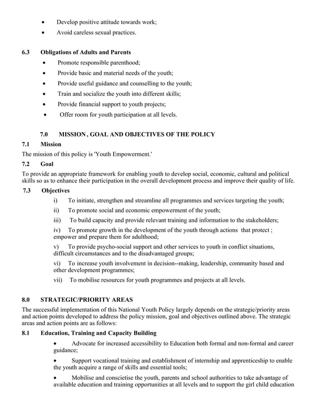 Uganda 2001 national_youth_policy | PDF