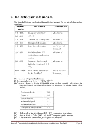 Uganda Communications Commission - Number Application consultation | PDF