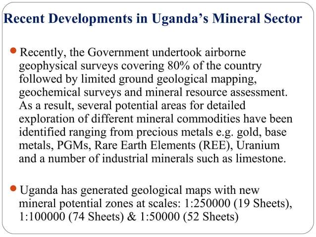 Uganda mineral sector presentation | PPT