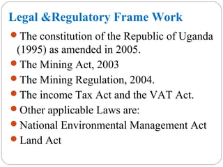 Uganda mineral sector presentation | PPT