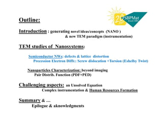 FINE CHARACTERIZATION OF NANOSCALE MATERIALS BY TEM METHODS | PPT