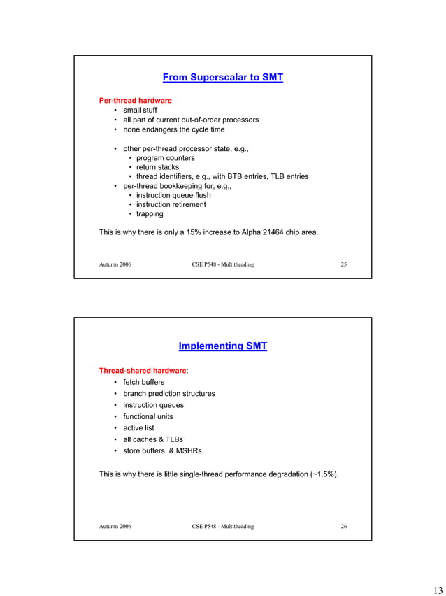 Motivation for multithreaded architectures | PDF