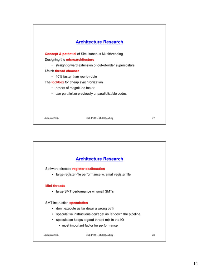 Motivation for multithreaded architectures | PDF