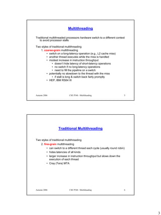Motivation for multithreaded architectures | PDF