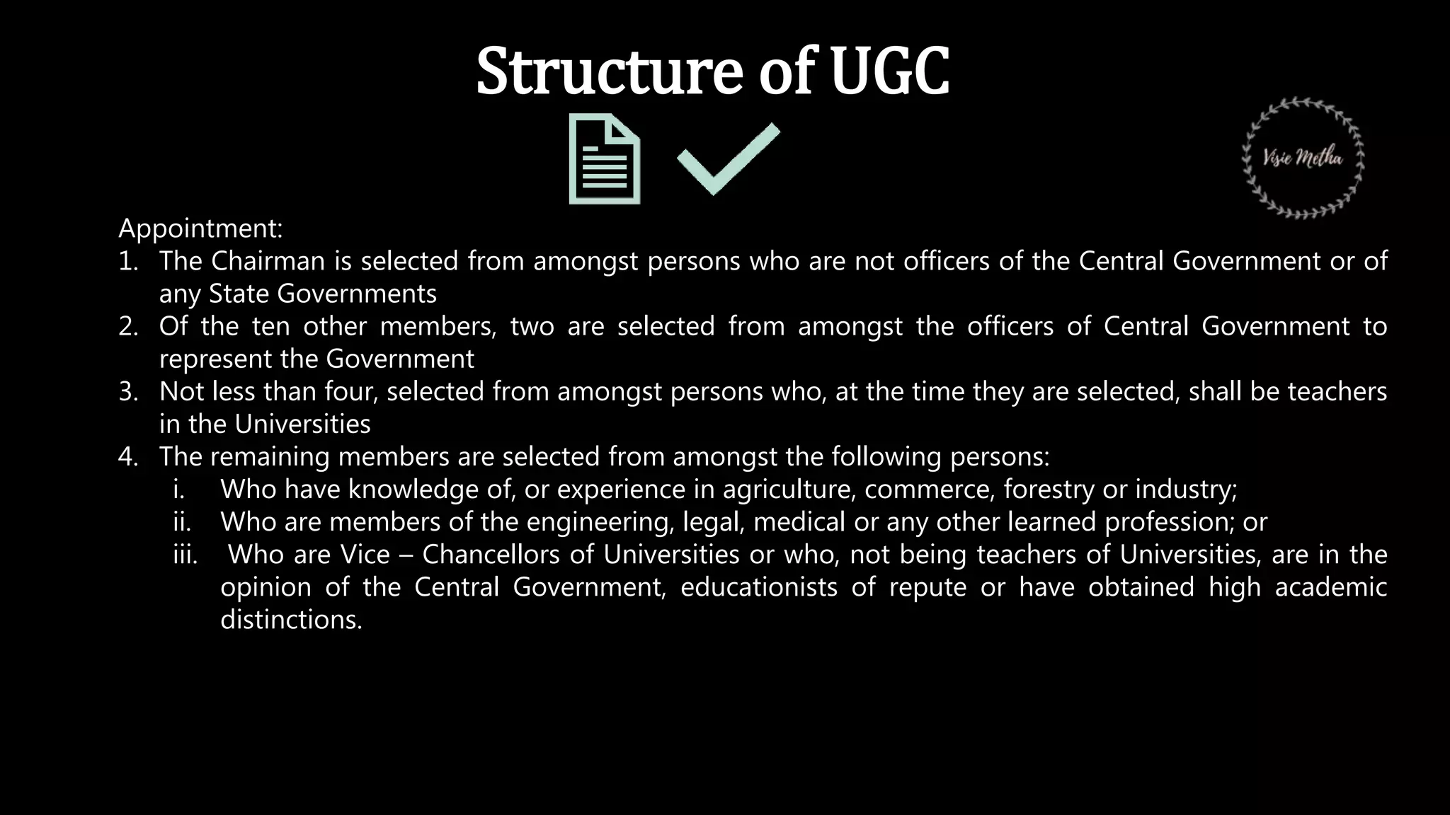 Structure and Functions of UGC | PPTX