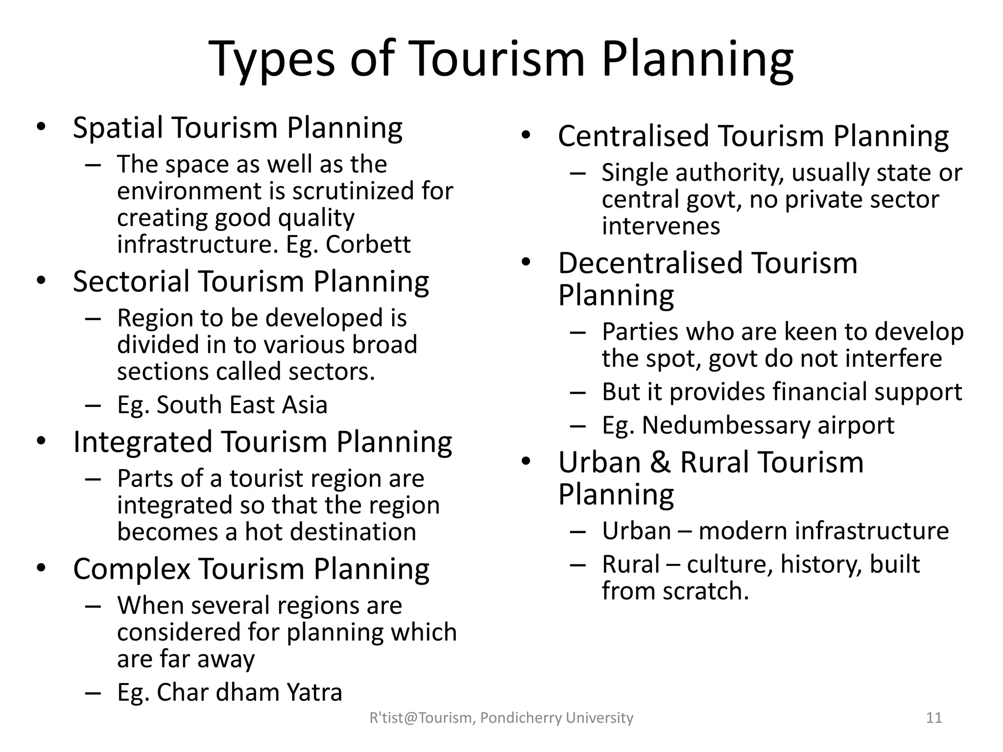 Tourism Planning | PPTX