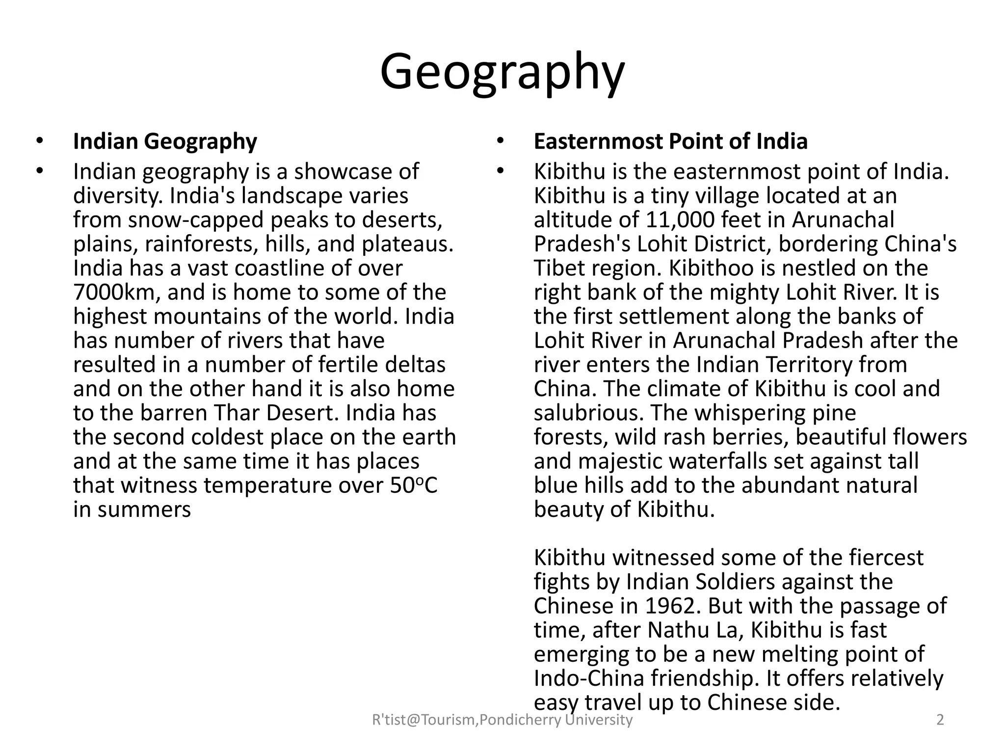 Facts of India | PPTX | Asia Travel | Travel Locations