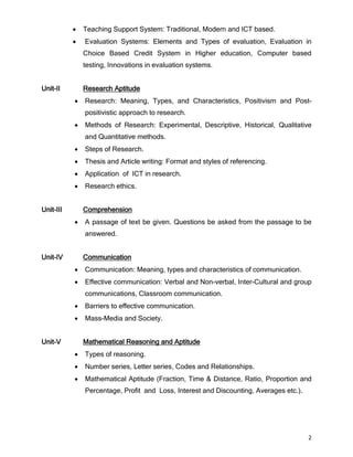 Ugc net syllabus general paper | PDF