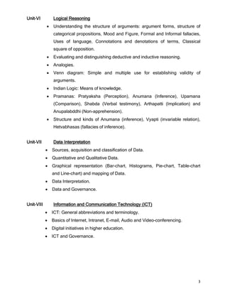 Ugc net syllabus general paper | PDF