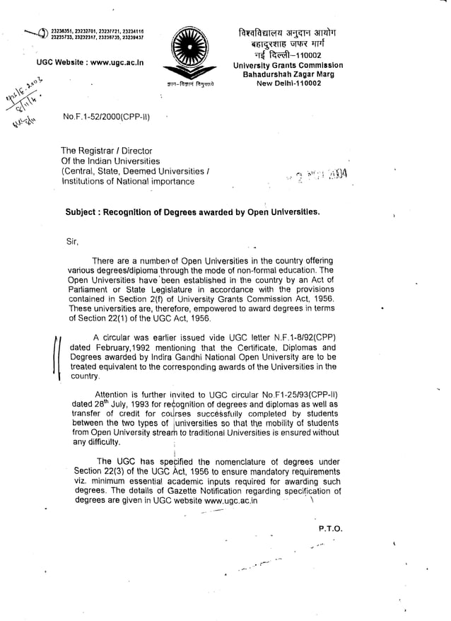 Ugc approval letter_1 | PDF