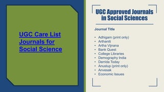 UGC Approved Journals: UGC Approved University List 2022 in India | PPT