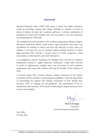 Ugc gl multipe entry exit guidelines | PDF