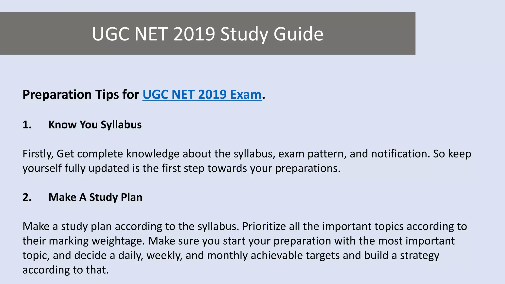 UGC NET 2019 Study Guide | PPT