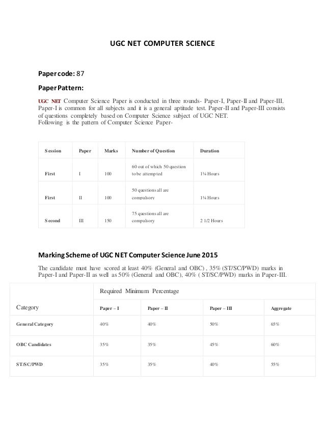 Ugc Net Computer Science 