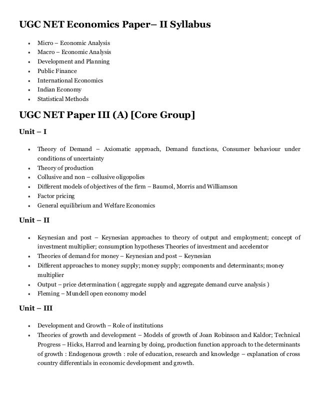 UGC NET Economics Exam Syllabus - Gyan Sagar Institute