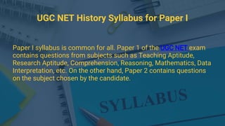 UGC NET History Syllabus 2022 | PPTX