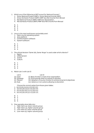 UGC NET Management Model Paper (Paper - 2) | PDF