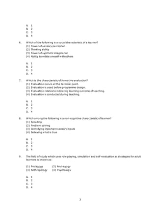 UGC NET Model paper (paper-1) Questions with Answers | DOCX