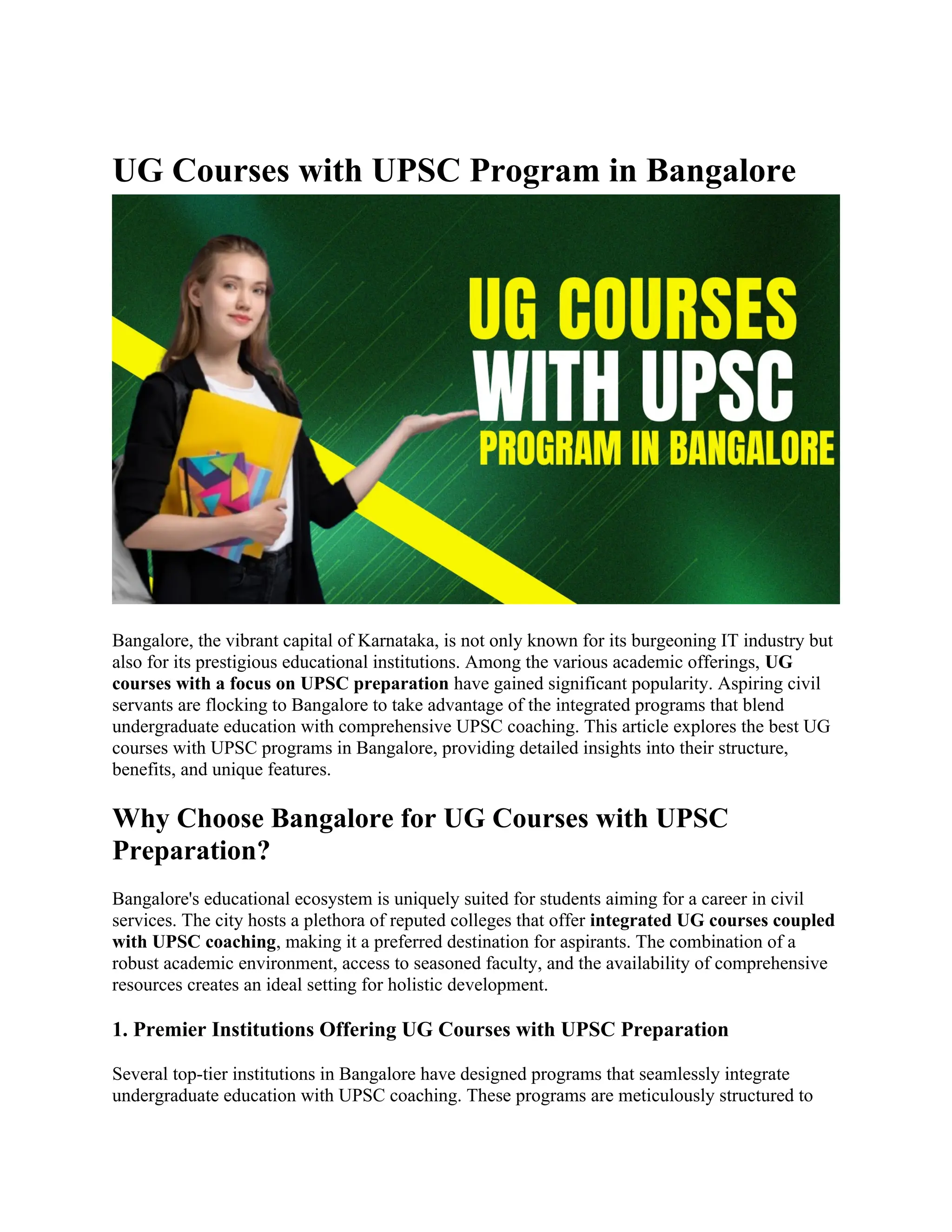 UG Courses with UPSC Program in Bangalore...docx