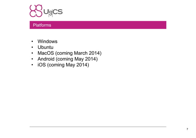 Universal Ground Control Software (U[g]CS) features and architecture | PPT